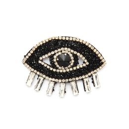 Firetti Damen Brosche "Schmuck Geschenk Ansteckschmuck Auge, funkelndes Design", schwarz, Metall, Textil, Broschen, mit Glasstein