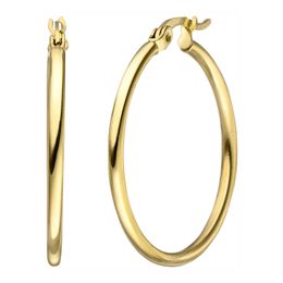 Jobo Damen Paar Creolen, 30mm, Edelstahl, gold, Edelstahl, Ohrringe, Edelstahl goldfarben beschichtet 30 mm