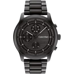 Calvin Klein Herren Multifunktionsuhr "SPORT MULTI-FUNCTION", schwarz, Armbanduhren, Quarzuhr, Armbanduhr, Herrenuhr, Datum, Edelstahlarmband