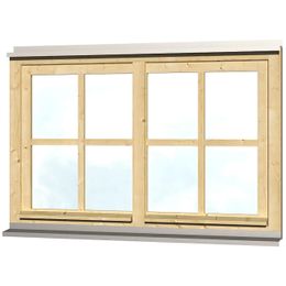 Skan Holz Fenster SKANHOLZ, B:132cm H:82cm, beige, Glas, Massivholz, Fenster, "Doppelfenster", f&uuml;r Carports, 132,4 x 82,1 cm