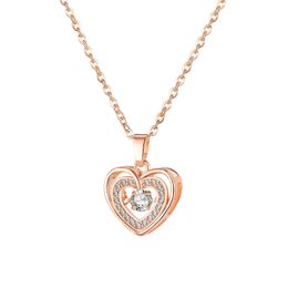Damen Kette mit Anhänger "Love", rosa, Basic, Collezione Alessandro, Silber 925 (Sterlingsilber), Halsketten, aus 925 Sterling Silber