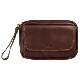 Pike PIKÉ Herren Handgelenktasche, braun, Leder, beschichtet, glänzend, Taschen, echt Leder