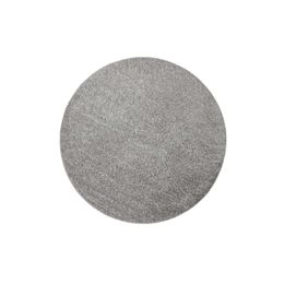 Teppich HOMIE LIVING, H:30mm &Oslash;:200cm, grau, Polypropylen, Wohnzimmer, Teppiche, "Gino", Hochflor, gewebt, weich, uni, Wohnzimmer, Schlafzimmer,