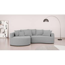 Ecksofa Inosign, B:255cm H:90cm T:181cm, grau, 100% Polyester, Wohnzimmer, Sofas, "Kahekili, Schlafsofa mit Bettkasten, Maße B/T/H: 255/181/90/ cm",