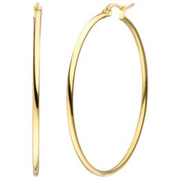 Jobo Damen Paar Creolen, 50mm, Edelstahl, gold, Edelstahl, Ohrringe, Edelstahl goldfarben beschichtet 50 mm