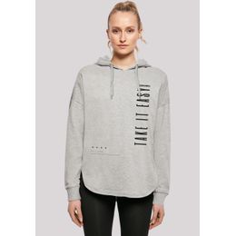 F4NT4STIC Damen Kapuzenpullover "Take It Easy OVERSIZE HOODIE", grau, Gr. XS, Obermaterial: 100% Baumwolle, Pullover, Print