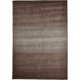 Wollteppich my home, B:60cm H:14mm L:90cm, braun, Wolle, Teppiche, "Violetta", reine Wolle, handgewebt, weiche Haptik