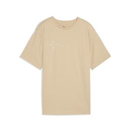 Puma Damen T-Shirt "FtblEdition Fu&szlig;ball-T-Shirt Damen", beige, Gr. M, bedruckt, Obermaterial: 100% Baumwolle; Kragen: 29% Polyester, 71% Baumwolle,