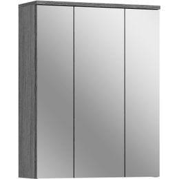 Badezimmerspiegelschrank Welltime, B:60cm H:77cm T:21cm, silber, FSC-zertifizierter Holzwerkstoff, Schr&auml;nke, "LUCCA, TOPSELLER, Breite 60cm, 3
