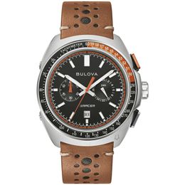 Bulova Kinder Chronograph "Racer", braun, Armbanduhren, Armbanduhr, Quarzuhr, Herrenuhr, Saphirglas, Lederarmband