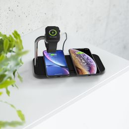 ZENS Wireless Charger "ZEDC05B/00 Dual+Watch Aluminium Wireless Charger", B:9,2cm H:10,2cm T:19,2cm, schwarz, Ladegeräte