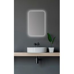 Badezimmerspiegelschrank Talos, B:40cm H:60cm T:10cm, schwarz, Aluminium, Echtglas, Schr&auml;nke, oval, BxH: 40x60 cm, aus Alumunium und Echtglas, IP24