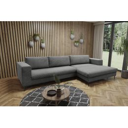Ecksofa DOMO collection, B:329cm H:83cm T:173cm, grau, 100% Polyester, Wohnzimmer, Sofas, "Modica, zeitlos und elegant, L-Form", moderne Optik mit