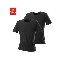 H.I.S. H.I.S Damen T-Shirt, Gr. S, schwarz, Jersey, Obermaterial: 95% Baumwolle, 5% Elasthan, unifarben, Basic, Shirts, mit Rundhalsausschnitt perfekt als