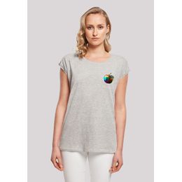F4NT4STIC Damen T-Shirt "Colorfood Collection - Rainbow Apple", grau, Gr. XXL, Obermaterial: 100% Baumwolle, Shirts, Print