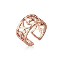 Elli Damen Fingerring "Ikat-Muster 925 Sterling Silber", Resizable, ohne Stein, Silber 925 (Sterlingsilber), 10mm, rosa, Silber 925 (Sterlingsilber),