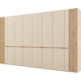 Drehtürenschrank Musterring, B:393,1cm H:236cm T:58cm, beige, Hartfaserplatte, Holzwerkstoff, Schränke, "Isabelle", Lamellen in Eiche, Griffe in