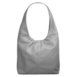 Pike PIKÉ Damen Shopper, grau, Leder, beschichtet, glänzend, Taschen, echt Leder, Made in Italy