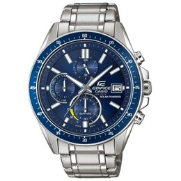 CASIO EDIFICE Herren Chronograph, silber, Armbanduhren, Solaruhr, Armbanduhr, Herrenuhr, Edelstahlarmband, Saphirglas