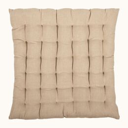 Sitzkissen Pad, B:40cm L:40cm, beige, Baumwolle, Garten, Dekokissen_Sitzkissen_Kissenhüllen, "LEDA", Made in Europe, 1 Stück