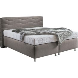 Boxspringbett, B:195cm L:210cm, beige, Westfalia Schlafkomfort, Bezug Bett: Microvelours (100% Polyester) oder Feinstruktur (100% Polyester);Bezug