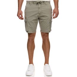 INDICODE Herren Chinoshorts "INWebs", grau, Gr. L, unifarben, Web, Obermaterial: 98% Baumwolle, 2% Elasthan, Hosen