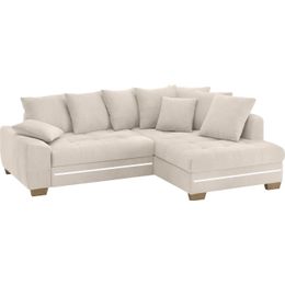 Ecksofa MR. COUCH, B:243cm H:88cm T:190cm, beige, Novaclean Avanti (100% Polyester), Wohnzimmer, Sofas, "Nikita II, L-Form", mit RGB-LED Beleuchtung,