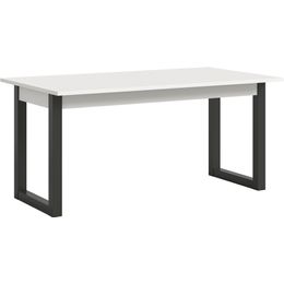 Esstisch Inosign, B:150cm H:76cm T:90cm, grau, Wohnzimmer, Tische, "Rail, ausziehbar 150 -190 cm, inklusive 40 cm Einlegeplatte", Kufengestell,