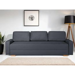 3-Sitzer Inosign, B:225cm H:80cm T:94cm, grau, 100% Polyester, Sofas, "SHERIDIAN Schlafsofa mit Bettkasten, in Feincord & Velvet", mit