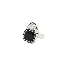 Damen Fingerring "Blinger", Messing, schwarz, Collezione Alessandro, Messing, Fingerringe