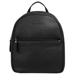 Bruno Banani Damen Cityrucksack, schwarz, Leder, Rindsleder, Rucksäcke, echt Leder