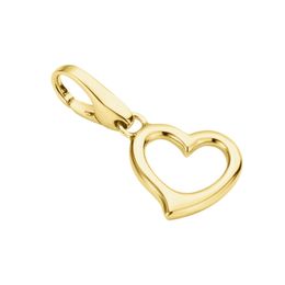Damen Charm Herz "Floating Heart, vergoldet, Silber 925", gold, Giorgio Martello MILANO, Silber 925 (Sterlingsilber), Charms