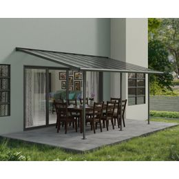 Terrassendach, B:555cm T:295cm, grau, PALRAM - CANOPIA, Aluminium, Polycarbonat (PC), Terrassen&uuml;berdachungen, "Sierra Alu Terrassen&uuml;berdachung",