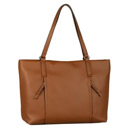 Tom Tailor Damen Shopper "Beca", braun, Polyurethan, clean, gepflegt, unifarben, Taschen, aus hochwertigem Kunstleder mit funktionalen Details