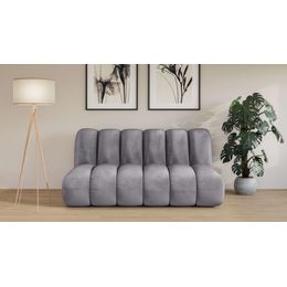 2,5-Sitzer, B:185cm H:84cm T:108cm, grau, LeGer Home by Lena Gercke, 100% Polyester, Sofas, "Priya Designersofa, moderne Steppung, auch in Bouclé",