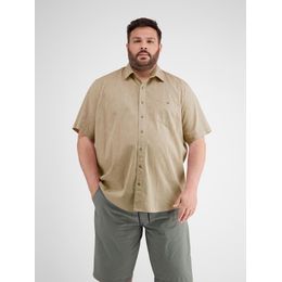 Lerros Herren Kurzarmhemd "Lerros Halbarmhemd in Gro&szlig;en Gr&ouml;&szlig;en", beige, Gr. 5XL, 80% Baumwolle, 20% Leinen, Hemden