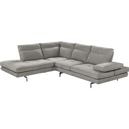 Ecksofa Calia italia, B:288cm H:90cm T:232cm, grau, Mikrofaser mit Nubuk Optik (100% Polyester), Wohnzimmer, Sofas, "Toby Wing, L-Form, Designsofa