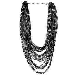 Damen Kette mit Anh&auml;nger "Midnight Drama", schwarz, Basic, Collezione Alessandro, Metall, Halsketten, mehrreihige Gliederkette