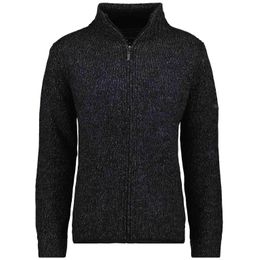 Ragman Herren Strickfleecejacke, schwarz, Gr. 6XL, 70% Wolle 30% Nylon, Jacken