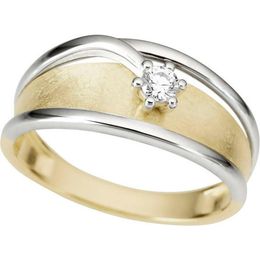 Firetti Damen Fingerring "Schmuck Geschenk Gold 333 Damenring Goldring Fantasie bicolor", 16, 0,11 P2 = erkennbare Einschlüsse, Diamanten Gelbgold