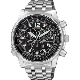 Citizen Herren Funkchronograph, silber, Armbanduhren, Armbanduhr, Herrenuhr, Solar, Stoppfunktion, bis 20 bar wasserdicht