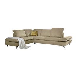 Ecksofa W.Schillig, B:296cm H:84cm T:242cm, braun, Longlife Xtra-Leder Z59: Glattleder mit modischer Prägung. Hautstärke 0, 9 - 1, 1 mm, Wohnzimmer,