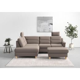 Sit & More Ecksofa SIT & MORE, B:251cm H:90cm T:187cm, grau, Wohnzimmer, Sofas, "Farö L-Form", inklusive Federkern, wahlweise mit Bettfunktion und Bettkasten