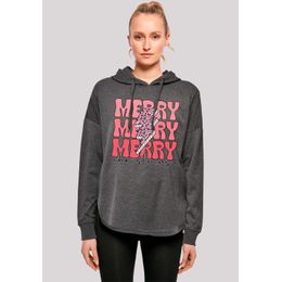 F4NT4STIC Damen Kapuzenpullover "Merry Weihnachten Print Leo Print", grau, Gr. S, Obermaterial: 100% Baumwolle, Pullover, Premium Qualit&auml;t,