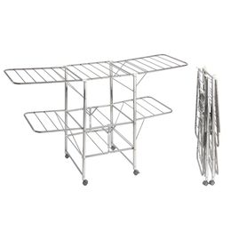 Maximex Fl&uuml;gelw&auml;schetrockner "Modell Mobil", B:186cm H:58cm T:109cm, silber, W&auml;schest&auml;nder, W&auml;schest&auml;nder mit 2 Etagen und 4 Fl&uuml;geln, 27 m