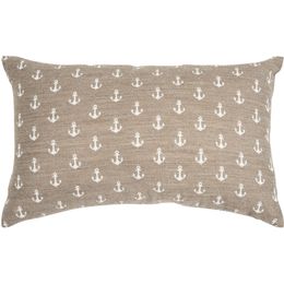 Dekokissen Pad, B:50cm L:30cm, beige, Obermaterial: 64% Baumwolle, 18% Polyacryl, 12% Polyester, 4% Wolle, 2% Viskose,