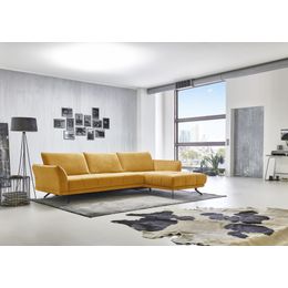 Ecksofa DIE PLANBAR, B:285cm H:84cm T:178cm, gelb, 100% Polyester, Wohnzimmer, Sofas, "MP-IN20041 L-Form", optional Sitztiefenverstellung und