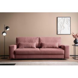 Schlafsofa, B:250cm H:90cm T:108cm, rosa, LeGer Home by Lena Gercke, Kinderzimmer, Sofas, "Imoga, Polster mit Schlaffunktion, 3-Sitzer Sofa, Couch