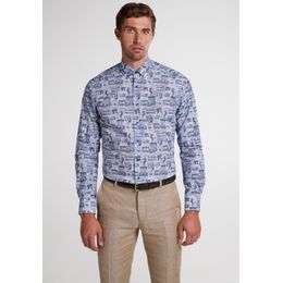 Eterna Herren Langarmhemd "MODERN FIT", blau, Gr. 39, Popeline, 100% cotton, Hemden, EASY IRON (bügelleicht)
