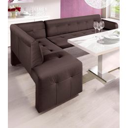 Essbank, B:197cm H:82cm T:265cm, braun, exxpo - SOFA FASHION, Luxus-Microfaser (100% Polyester), Küche, Sitzbänke, "Barista, bequem und elegant, hohe